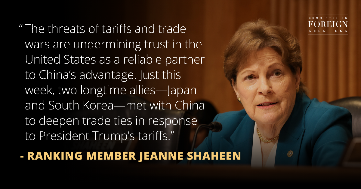 [2025-04-03] Ranking Member Shaheen Remarks at Hearing for Nominees...
