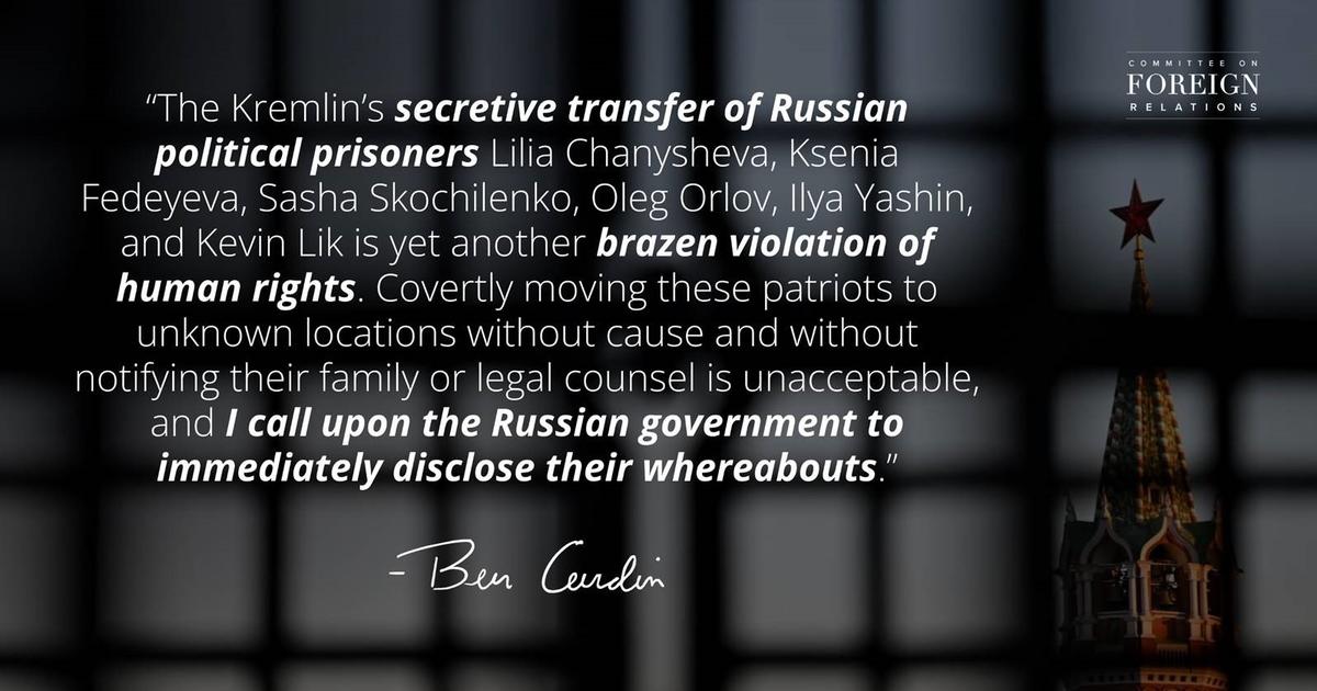 [2024-07-30] Chair Cardin Statement on Missing Russian Political...